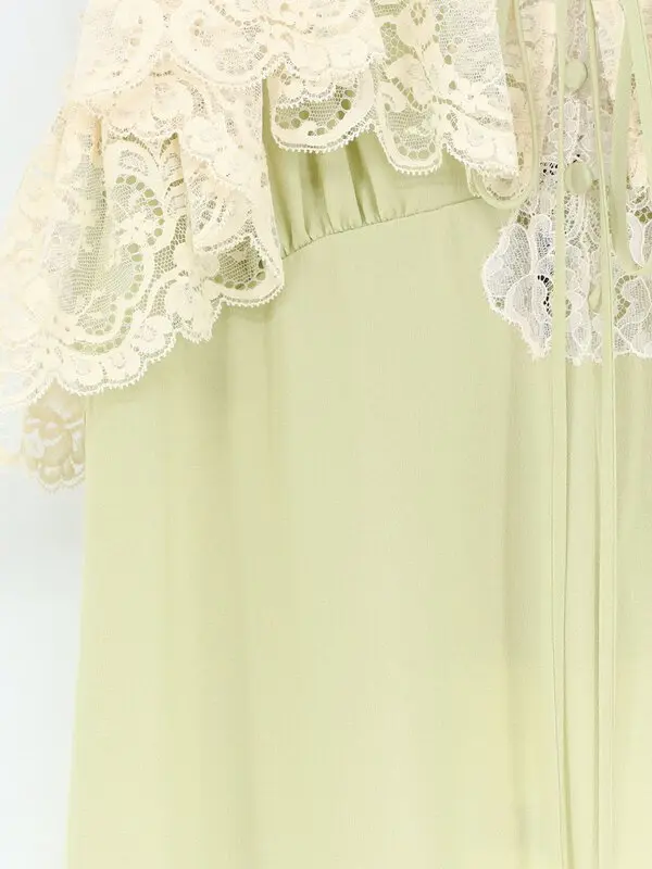 Chloé Silk Dress With Lace Inserts