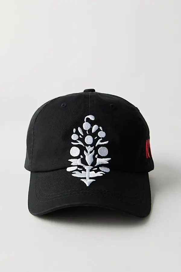 Free People Embroidered Baseball Cap - Black