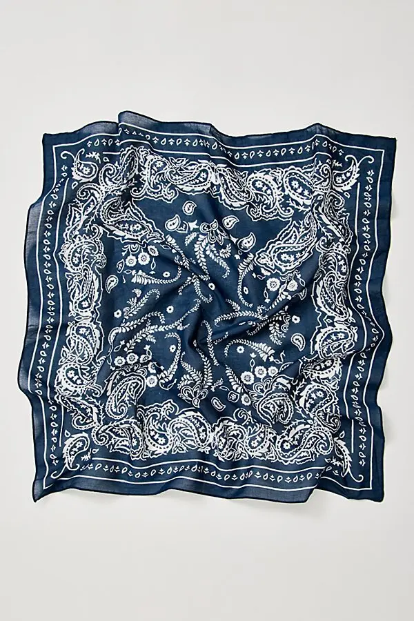 Free People Century Cotton Bandana - Indigo