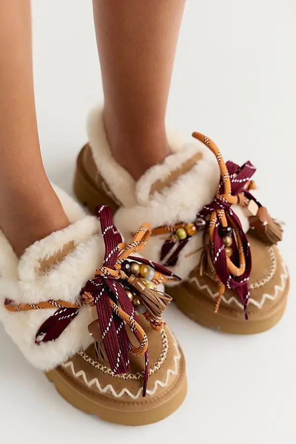 NAN-KU COUTURE Shearling Moccasins