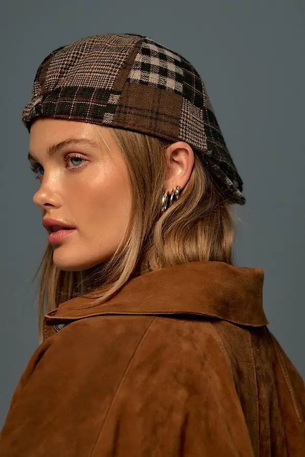 Free People Kennedy Paperboy Hat - Brown Combo