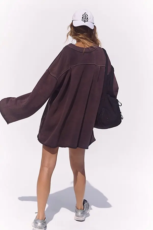 Free People Retro Tunic Sweatshirt - Black