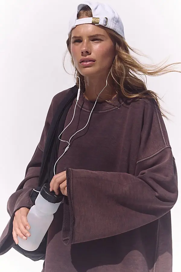 Free People Retro Tunic Sweatshirt - Black
