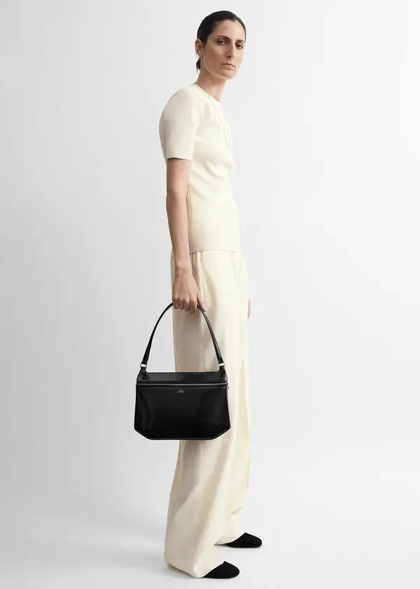 TOTEME Clip Palmellato Patent Leather Shoulder Bag - Black