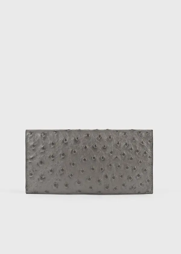 TOTEME T-lock Ostrich-embossed Wallet