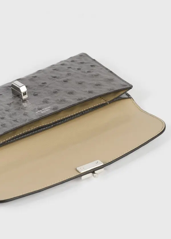 TOTEME T-lock Ostrich-embossed Wallet