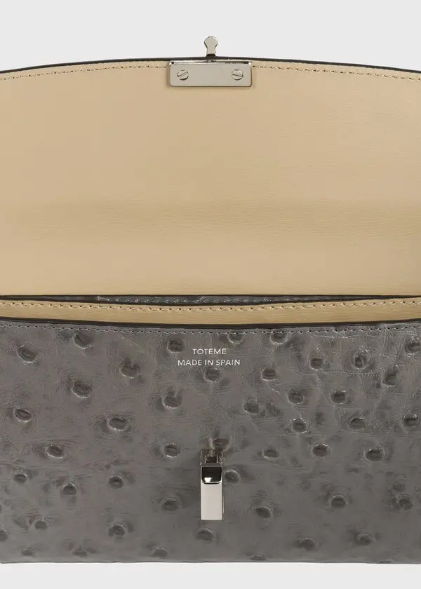 TOTEME T-lock Ostrich-embossed Wallet