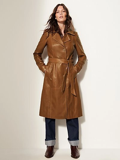 Overland Zelda Leather Trench Coat