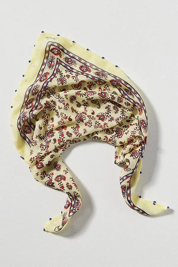 Chan Luu Paisley Beaded Bandana - Cloud Cream