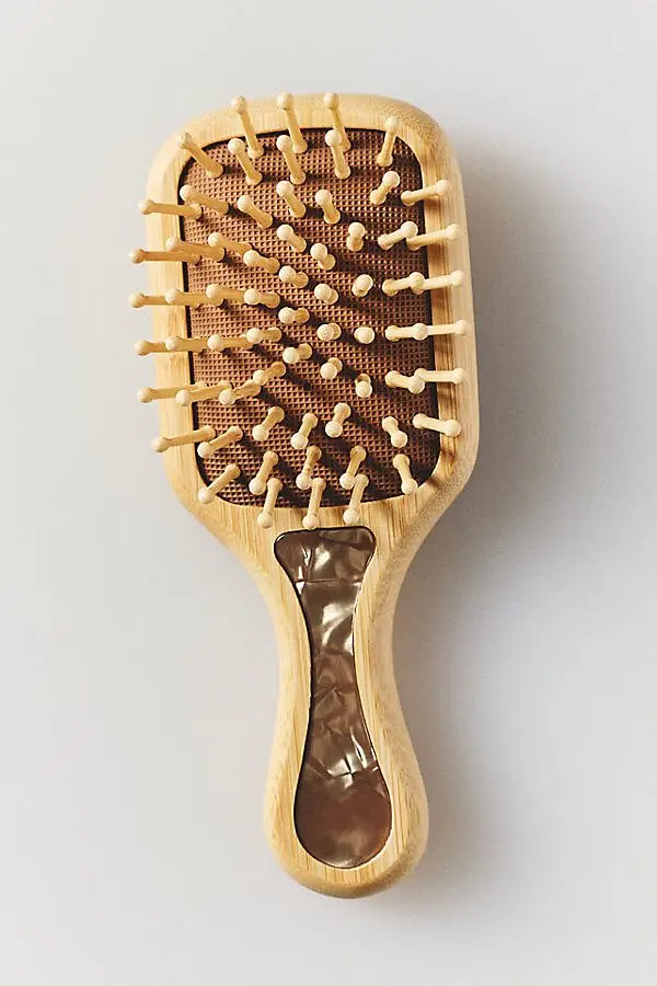 Anthropologie Wood Mi Paddle Brush - Tan