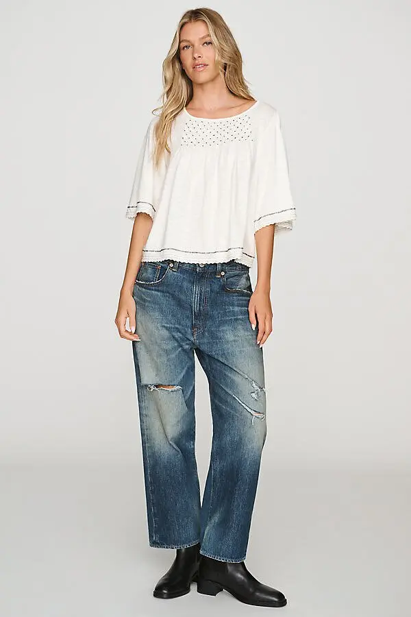 PILCRO Flutter-sleeve Swg Blouse