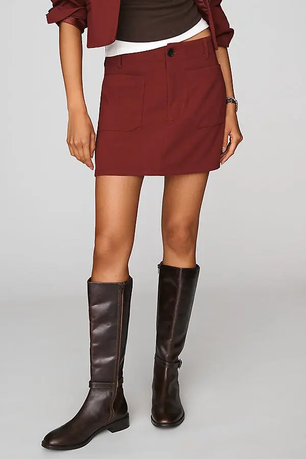 Maeve Colette Menswear Magic Fabric Mini Skirt
