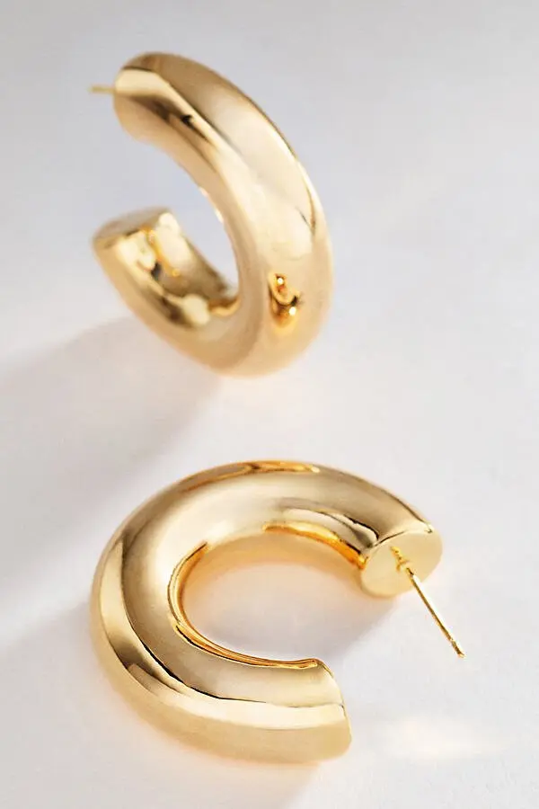 Anthropologie Tubular Hoop Earrgs - Gold