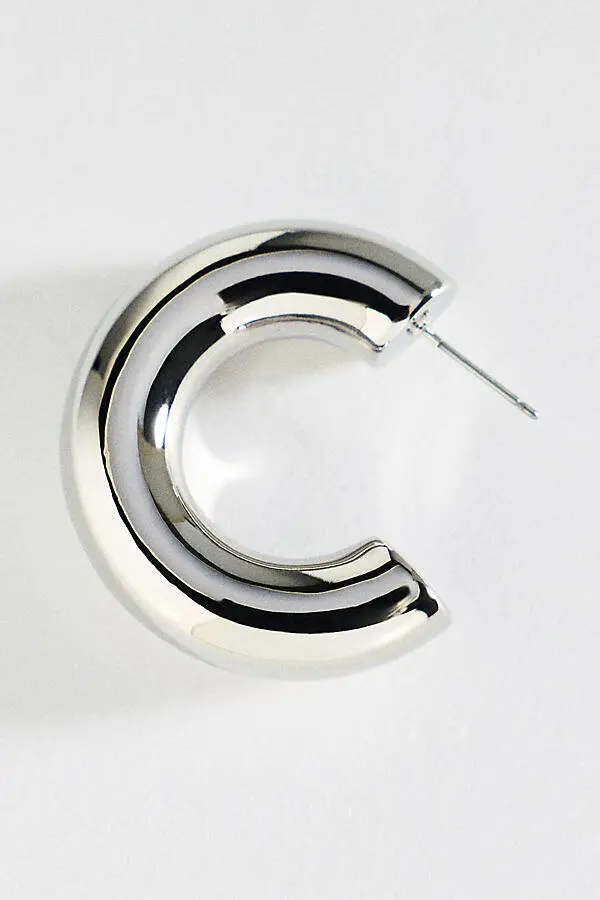 Anthropologie Tubular Hoop Earrgs - Silver