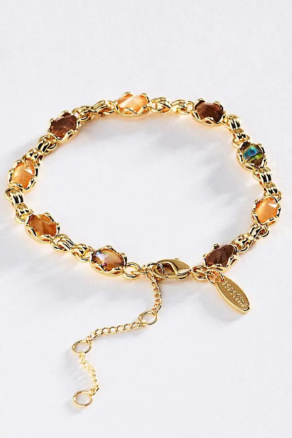 Anthropologie Bezel Stone Bracelet - Neutral