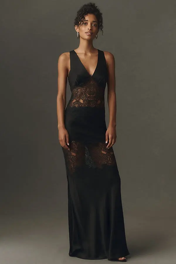 Shona Joy Jamila Lace Panel Maxi Dress