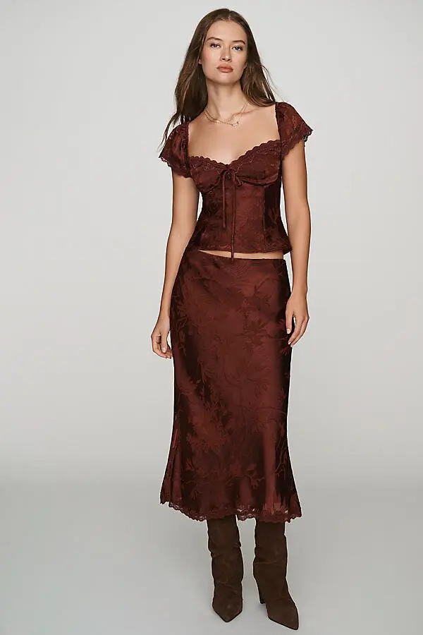 Astr The Label Windey Midi Skirt