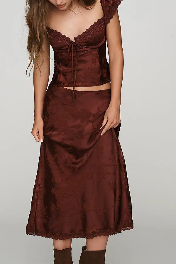 Astr The Label Windey Midi Skirt