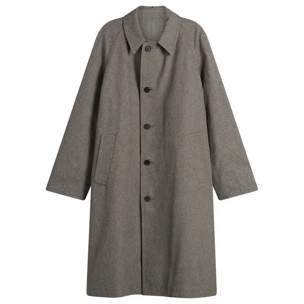 KAPTAIN SUNSHINE Cotton Mock Twist Umbrella Coat - Charcoal