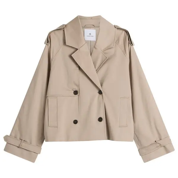 ANINE BING Rickie Cropped Trench Coat