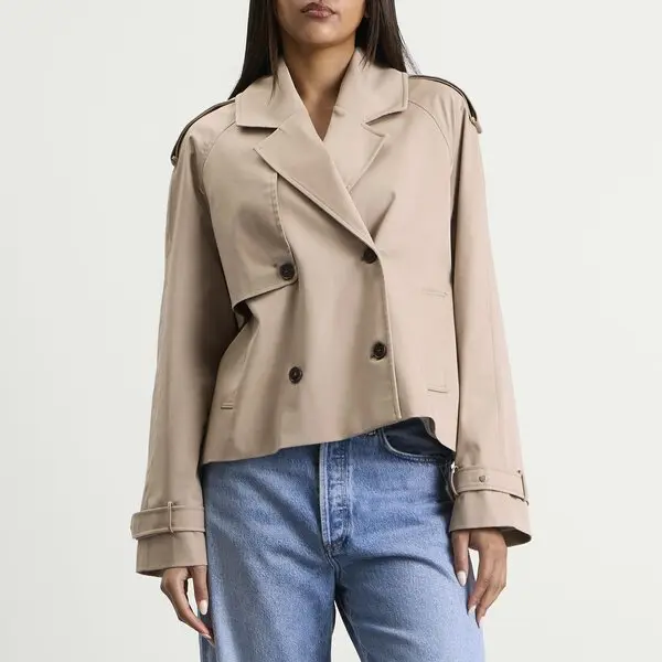 ANINE BING Rickie Cropped Trench Coat