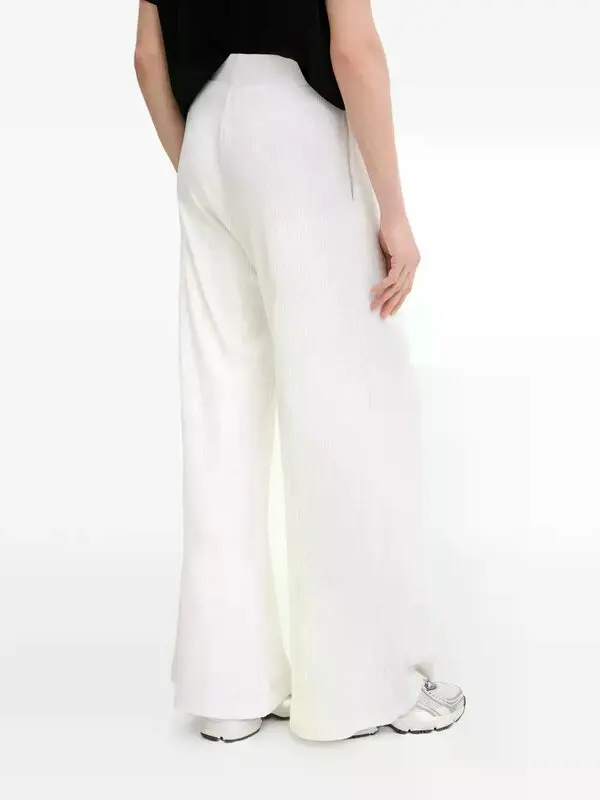 EA7 Ribbed Palazzo Pants With Logo Plaque
