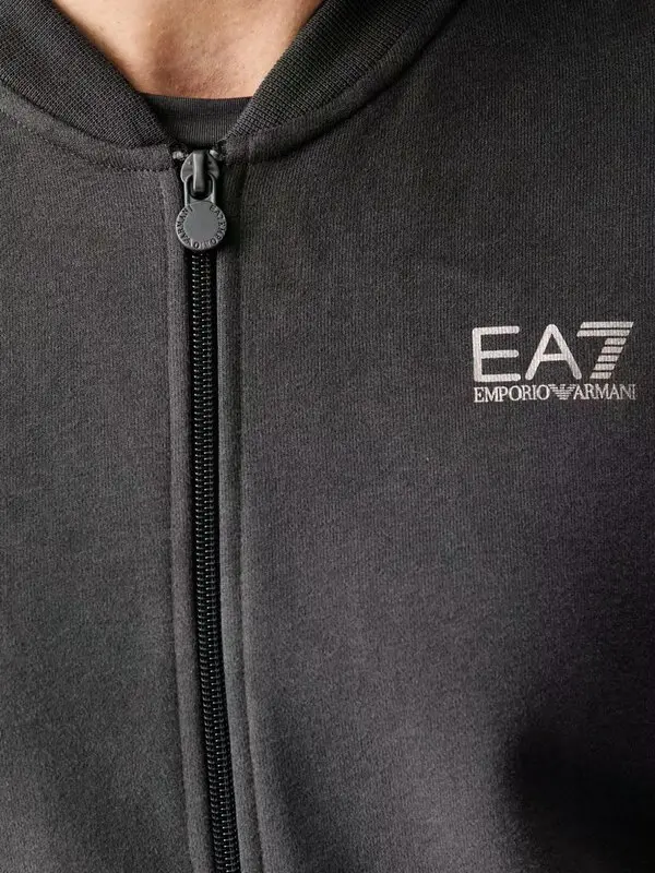 EA7 Emporio Logo Print Zip-up Sweatshirt