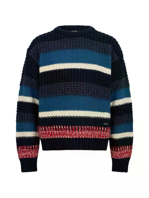 Dsquared2 Striped Chunky Knit Sweater - Blue