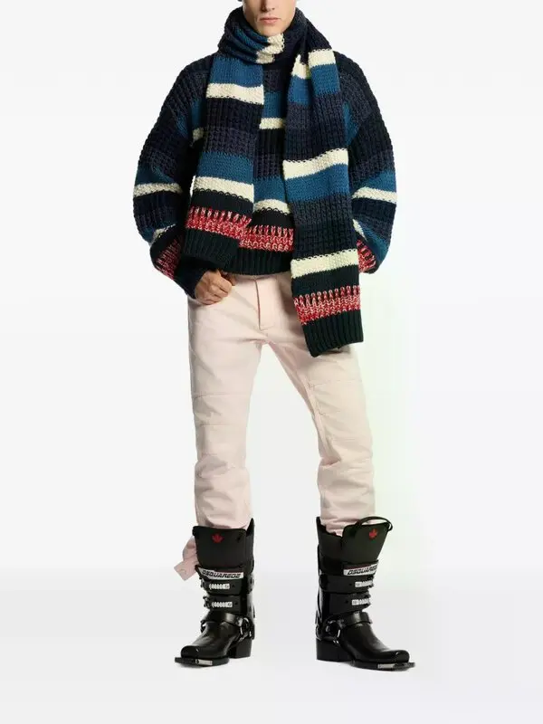 Dsquared2 Striped Chunky Knit Sweater - Blue