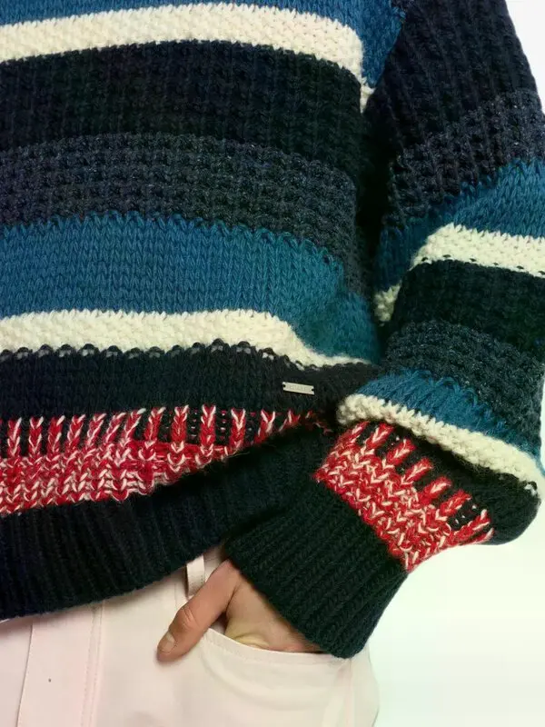Dsquared2 Striped Chunky Knit Sweater - Blue
