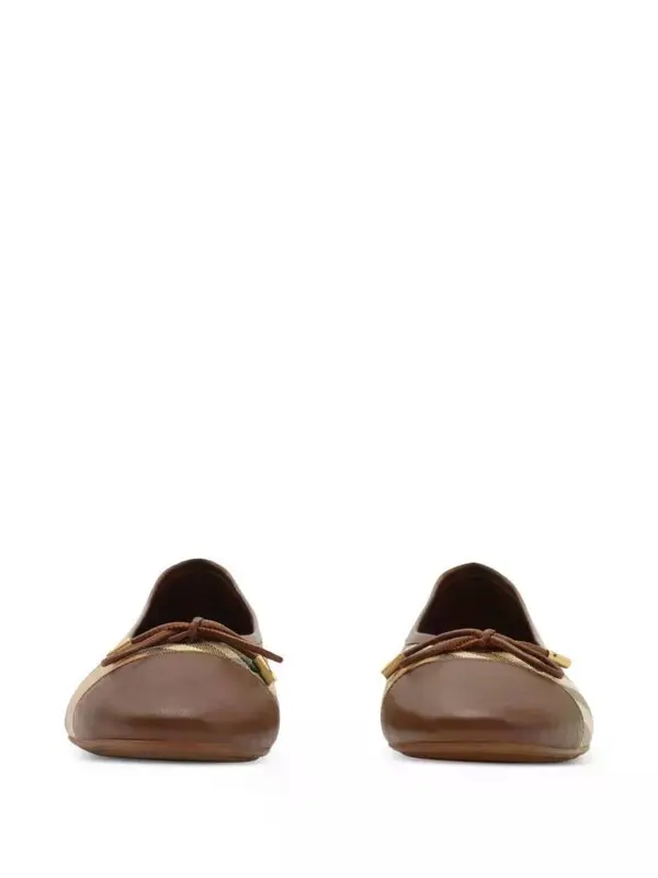 Burberry Checked Canvas Highgate Ballerinas - Neutrals