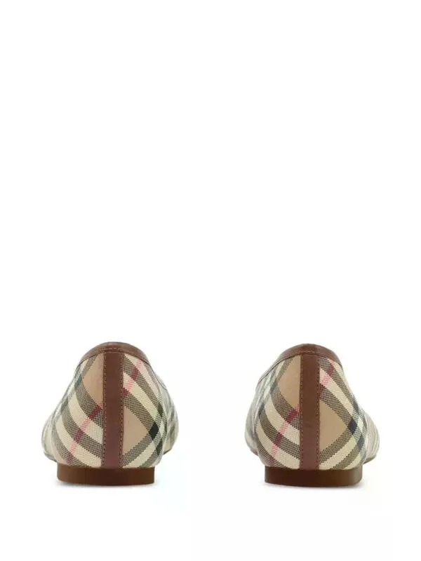 Burberry Checked Canvas Highgate Ballerinas - Neutrals