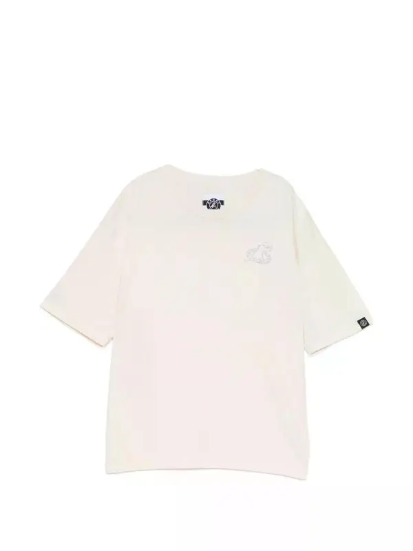 AGNES B. Logo-embroidered T-shirt - Neutrals