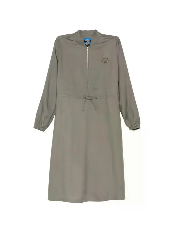 AGNES B. Logo-embroidered Zip-up Midi Dress