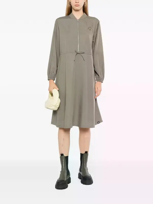 AGNES B. Logo-embroidered Zip-up Midi Dress