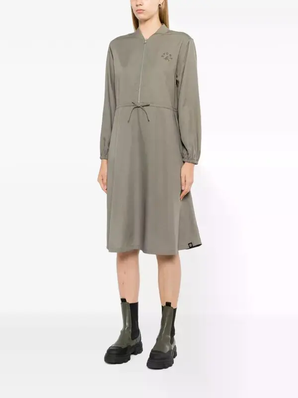 AGNES B. Logo-embroidered Zip-up Midi Dress