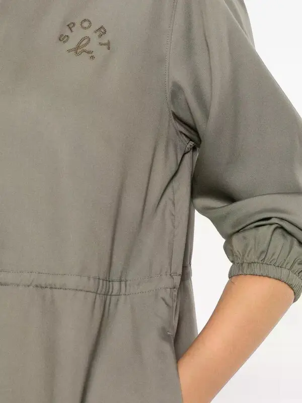 AGNES B. Logo-embroidered Zip-up Midi Dress