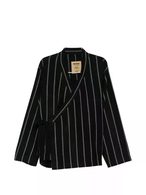 UMA WANG Vertical Stripe Wrap Blazer