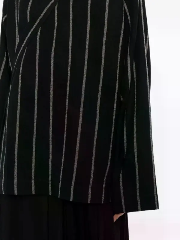 UMA WANG Vertical Stripe Wrap Blazer