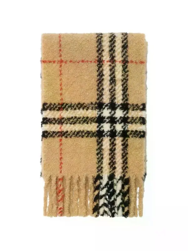 Burberry Check Alpaca Wool-blend Bouclé Scarf