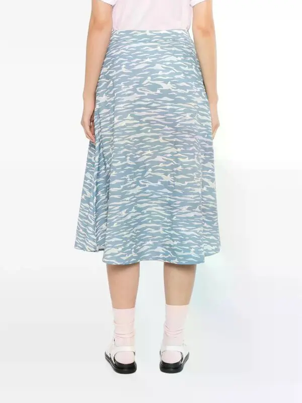 AGNES B. Printed Midi Skirt