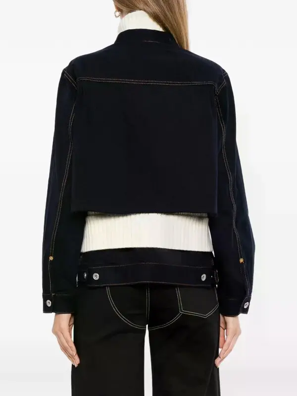 Sacai Layered Frayed-hem Denim Jacket