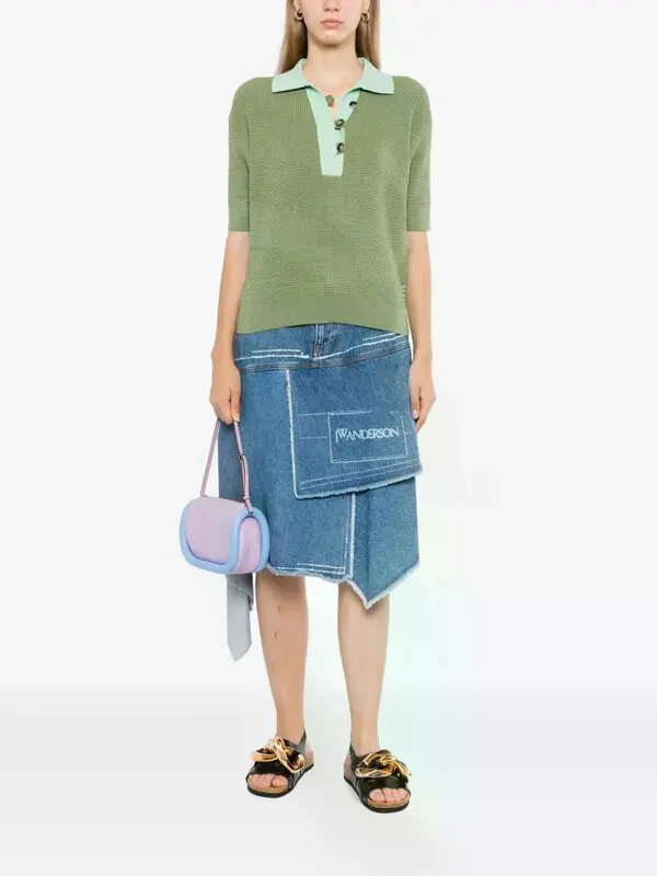 JW Anderson Short Sleeve Knit Polo - Green