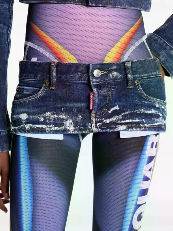 Dsquared2 Distressed Denim Skirt