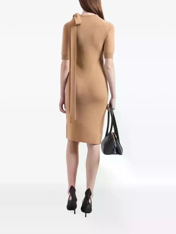 Nina Ricci Lace-paneled Bow Detail Midi Dress