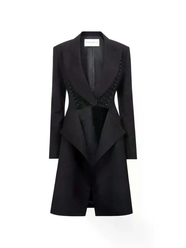 Nina Ricci Jacquard Frogging-detail Coat