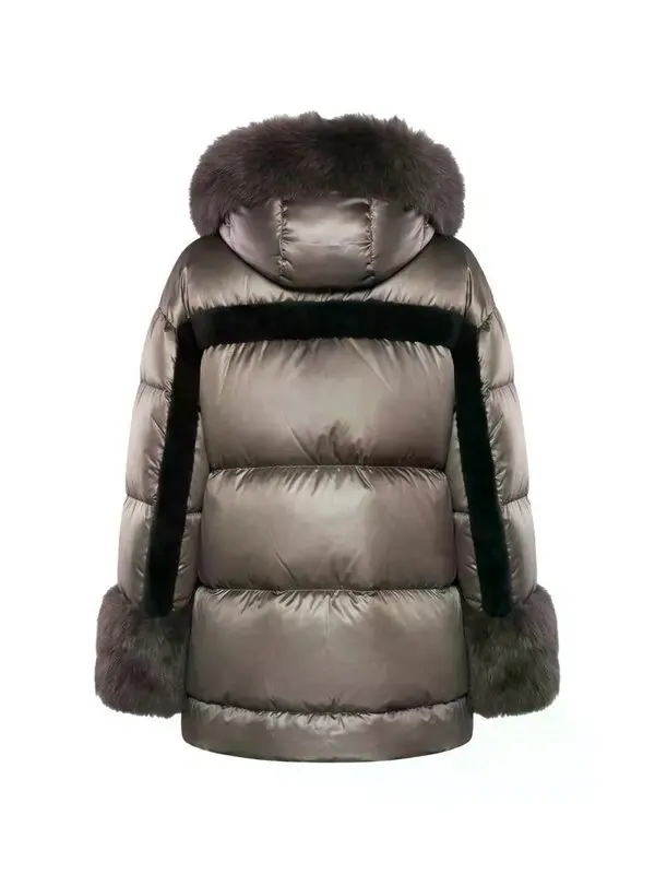 MOORER Faux-fur Trimmed Hooded Down Jacket