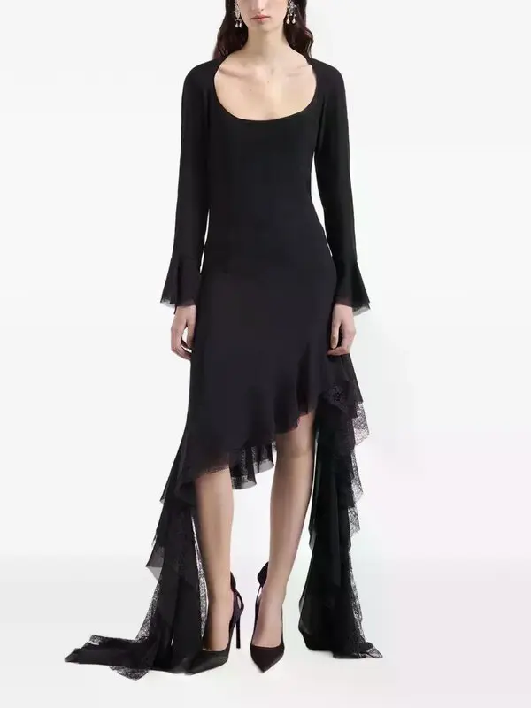 Nina Ricci Asymmetrical Hem Midi Dress