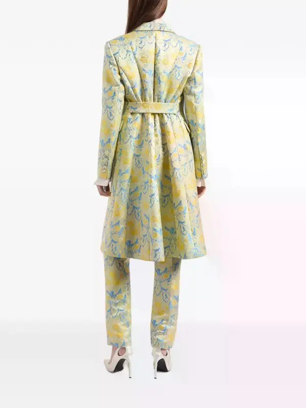 Nina Ricci Flower-jacquard Double-breasted Coat