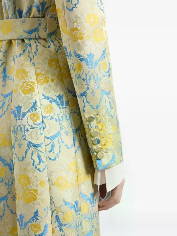 Nina Ricci Flower-jacquard Double-breasted Coat